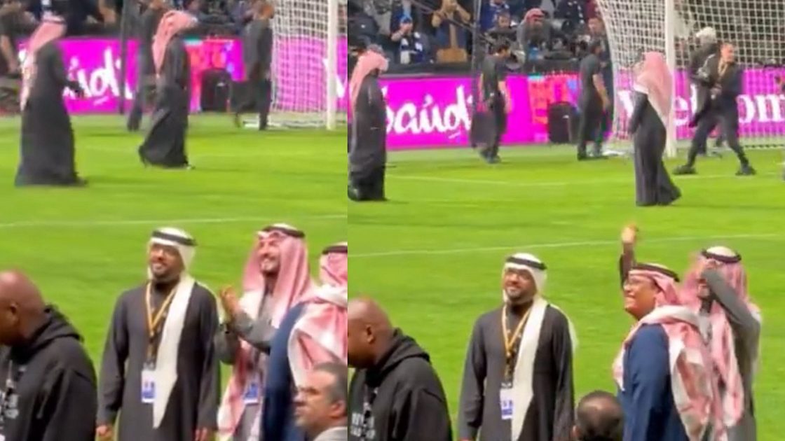 بن نافل يطلب من الوليد بن طلال النزول لأرضية الملعب للاحتفال بالهلال